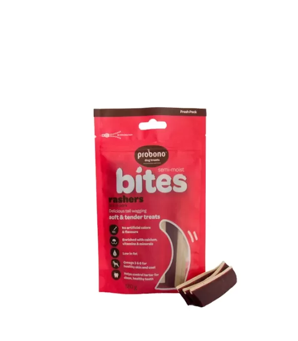 Probono Semi-Moist Rashers Dog Treats 120g - Happy Paws