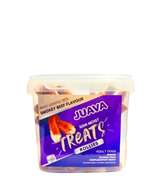 Juava Semi Moist Rollies – Smokey Beef Flavour 400g - Midrand Pet Food