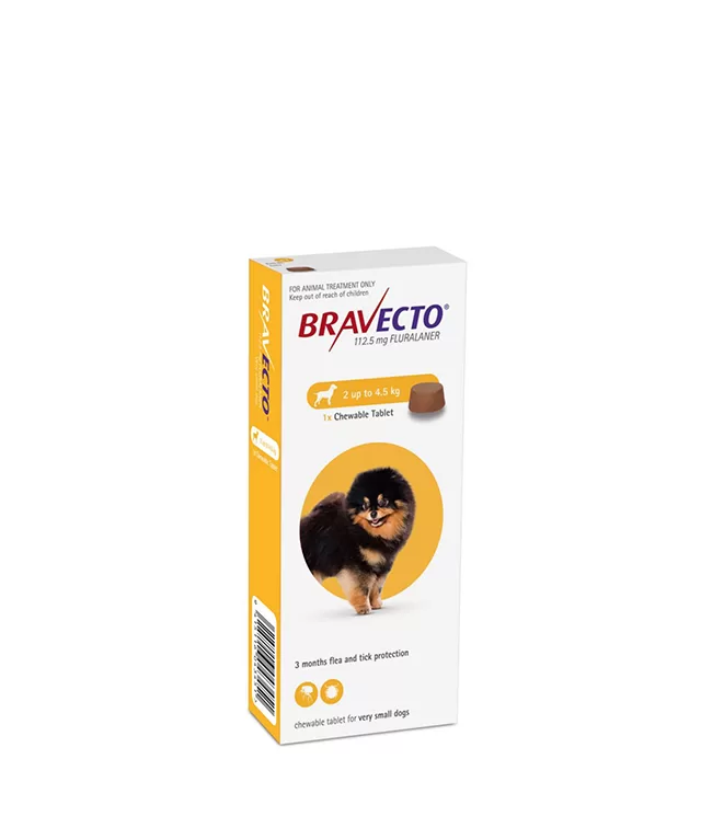 Bravecto Chewable Tick & Flea Tablet for Toy Dog 2-4kg - Happy Paws